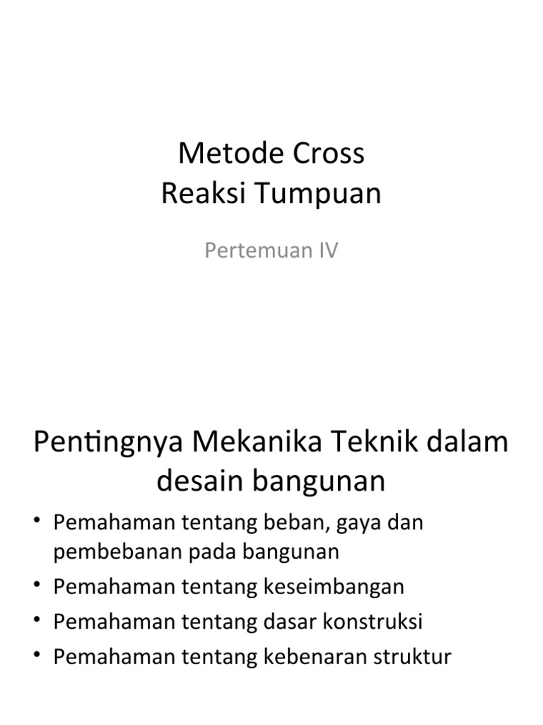 Pertemuan IV Metode Cross | PDF