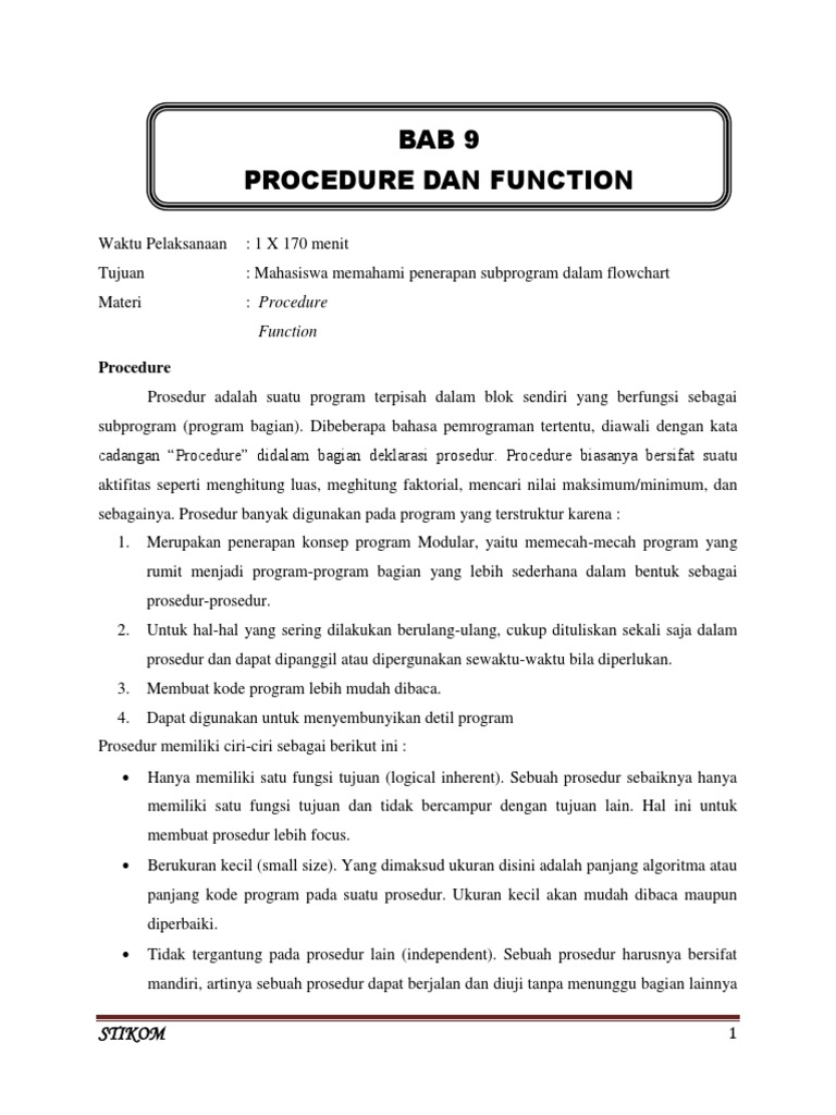 Pemrograman Prosedur dan Fungsi dalam Java | PDF