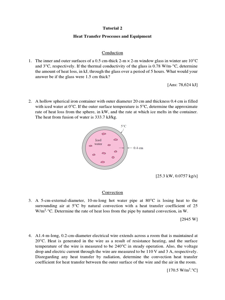 Tutorial 2 - CH2043 | PDF | Heat Transfer | Heat