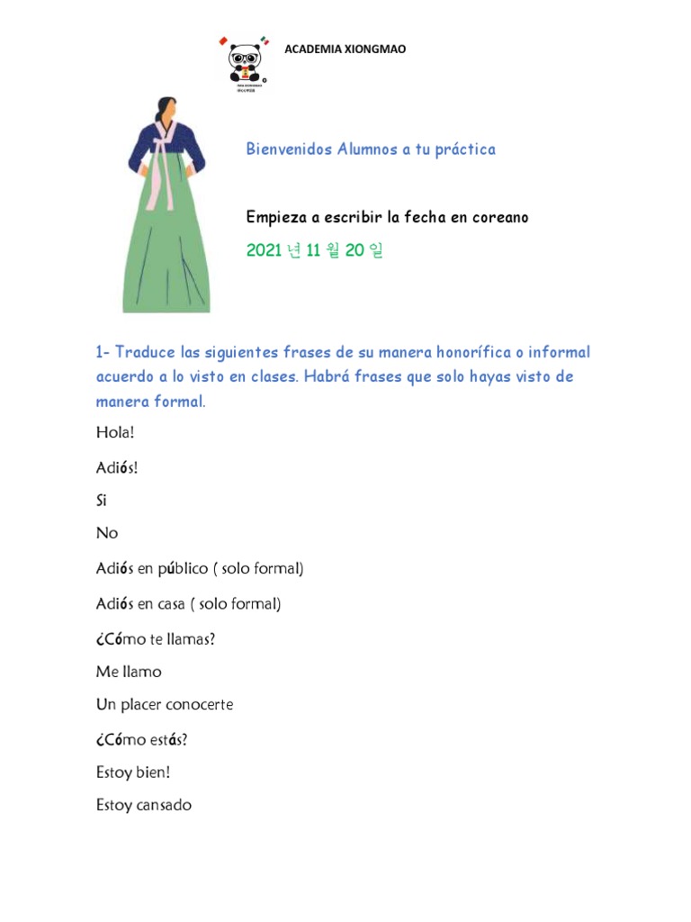 Práctica de Saludos | PDF