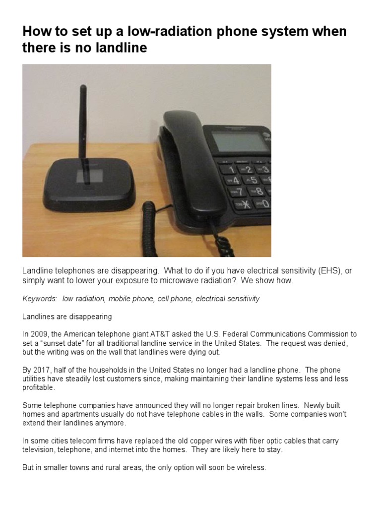 How To Set Up A Low-Radiation Phone System | PDF | Telephone | Landline
