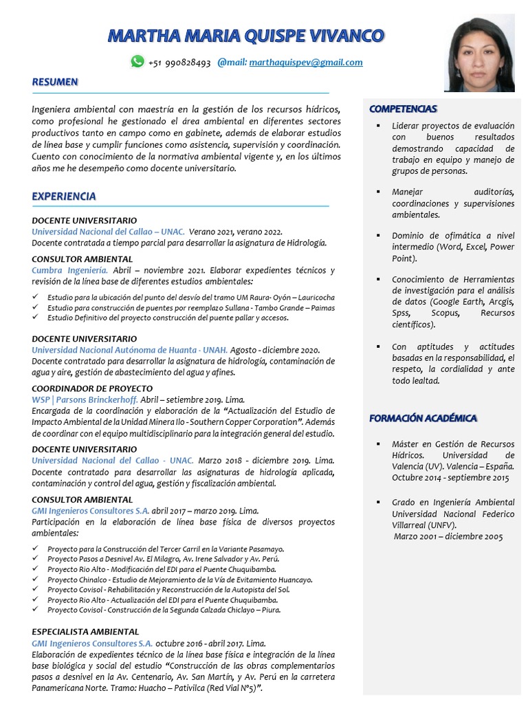 Experta en Gestión Ambiental y Docencia | PDF | Entorno natural | Minería