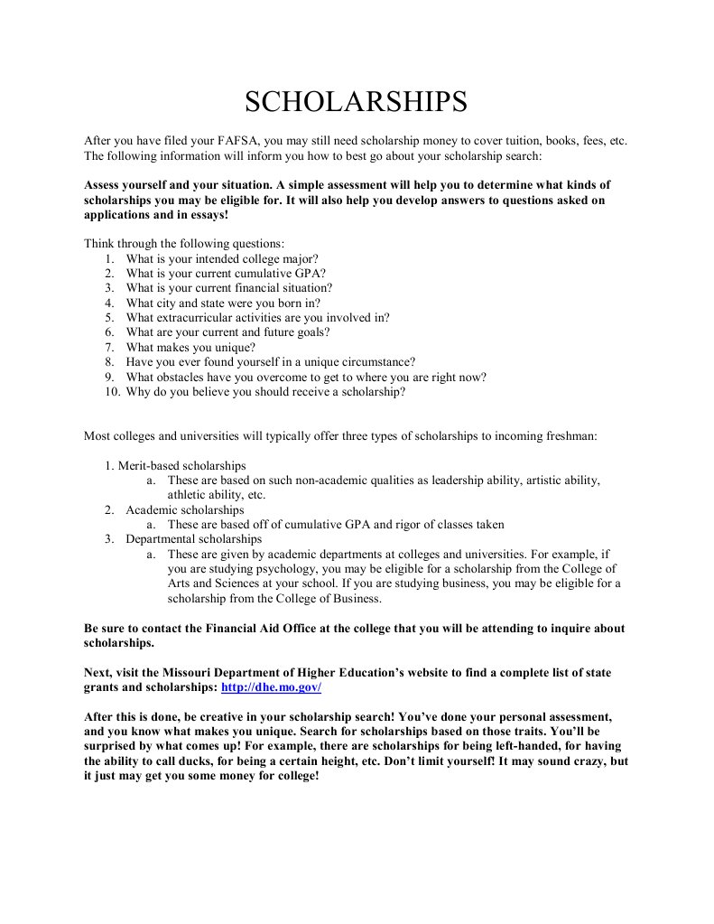 Scholarships | PDF | Scholarship | Student Financial Aid In The United ...