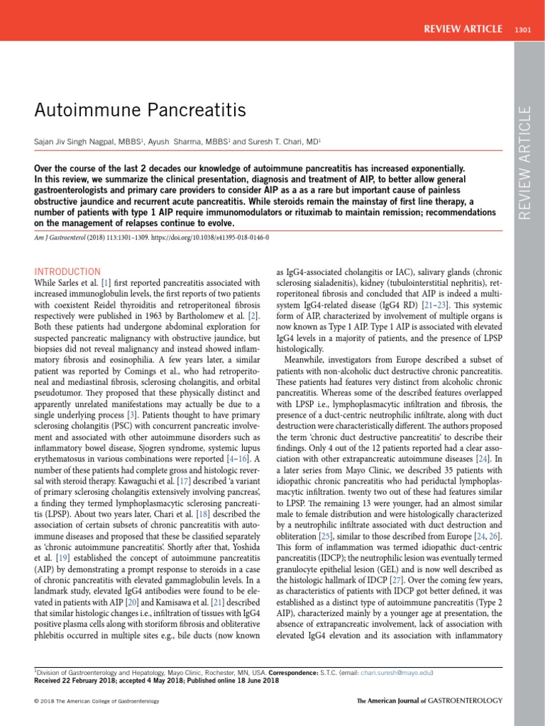 Autoimmune Pancreatitis - Sajan Nagpal | PDF | Causes Of Death ...