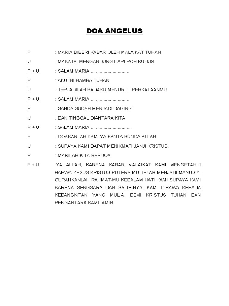 Doa Angelus | PDF