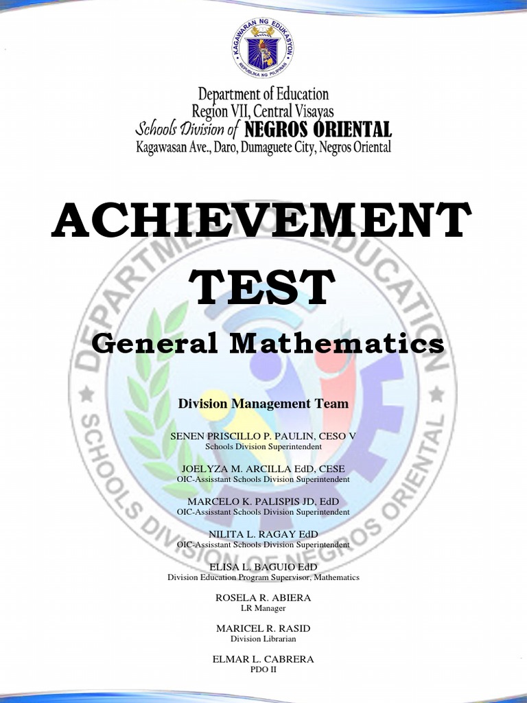 Math Achievement Gr11GenMath | PDF | Mathematical Analysis | Arithmetic