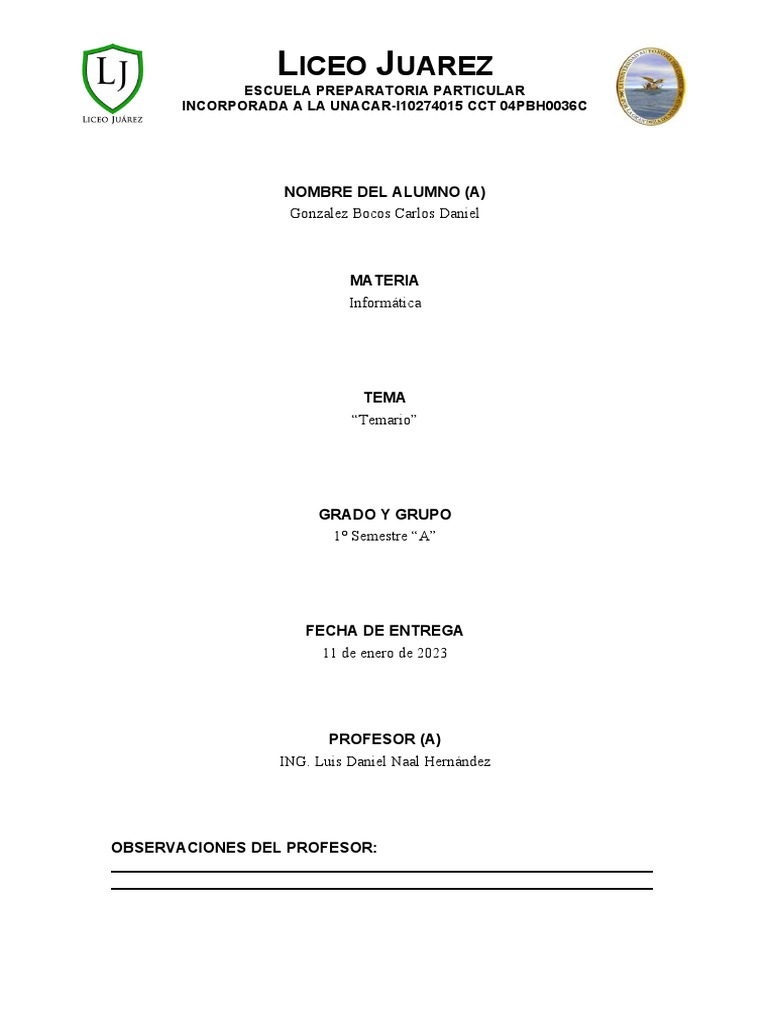 Hoja de Presentación. | PDF