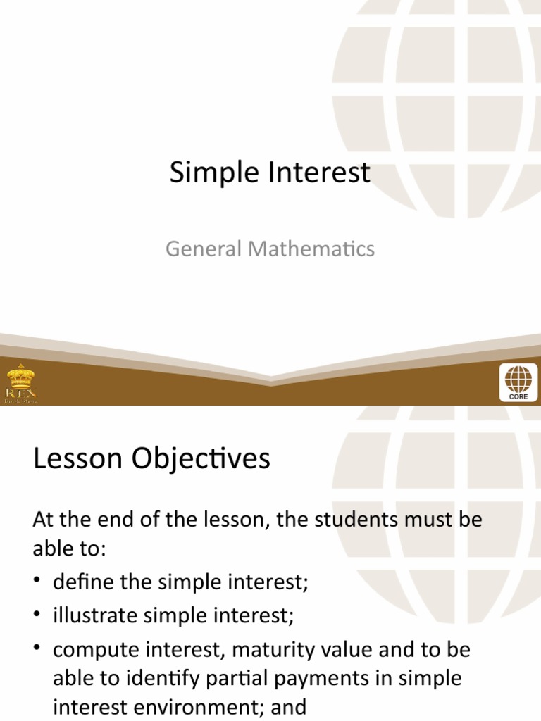 8 Simple Interest | PDF | Interest | Percentage