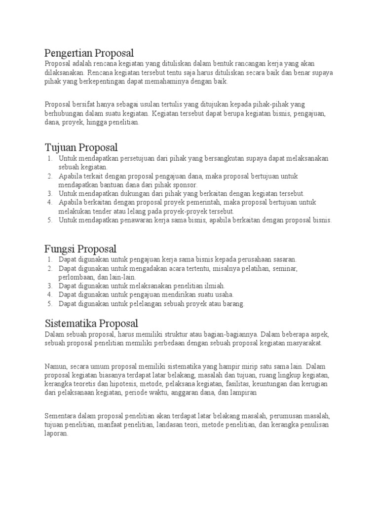 Pengertian Proposal 2023 | PDF