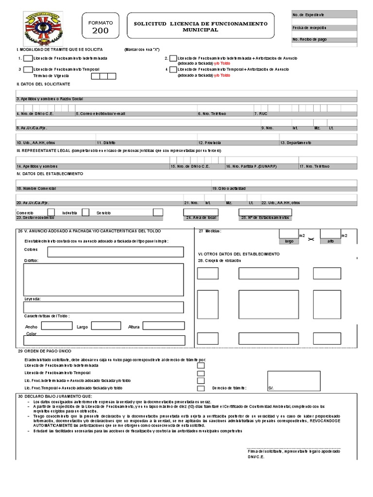 Formato 200 SOL LIC FUNCIONAMIENTO PDF | PDF