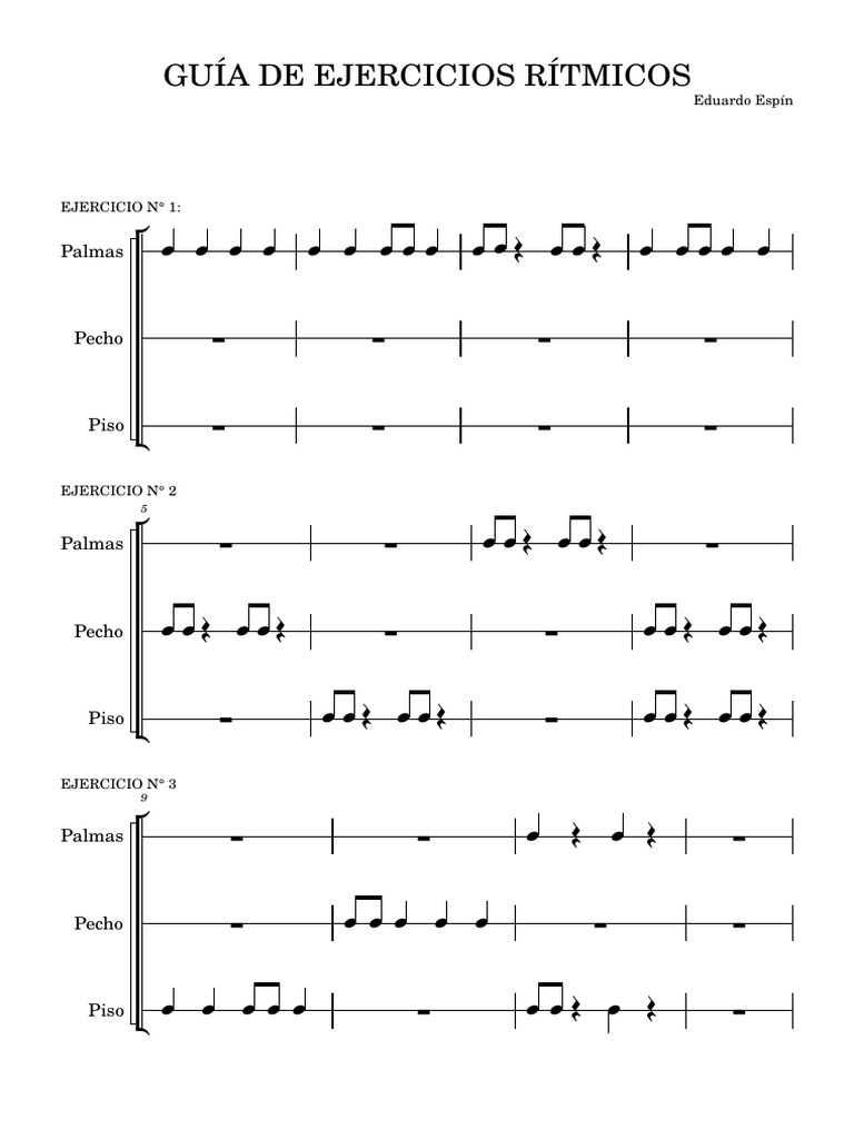 Guía de Ejercicios Rítmicos | PDF