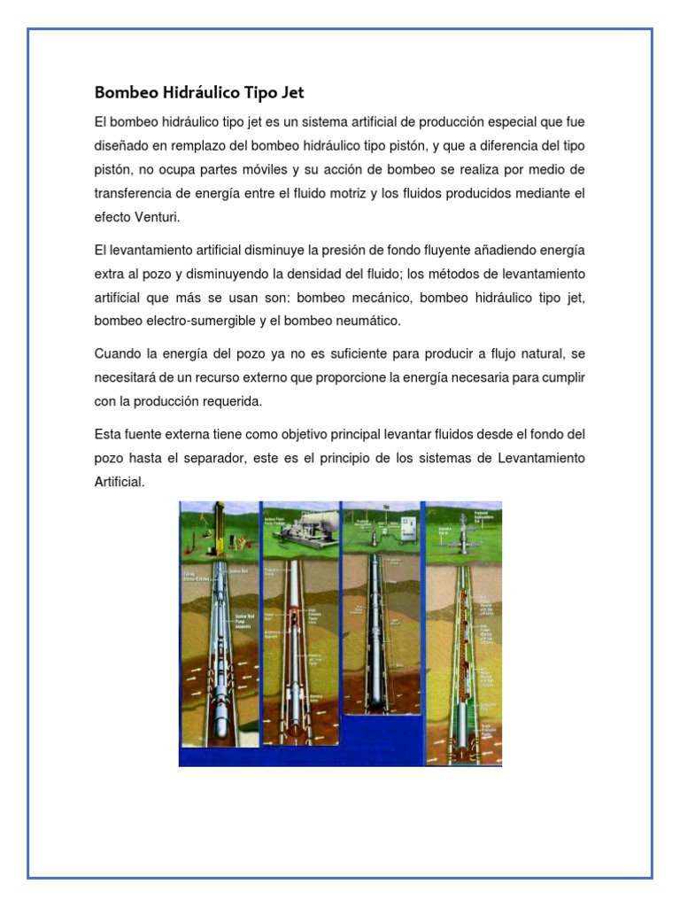 Bombeo Hidráulico Tipo Jet | PDF | Bomba | Dinámica de fluidos