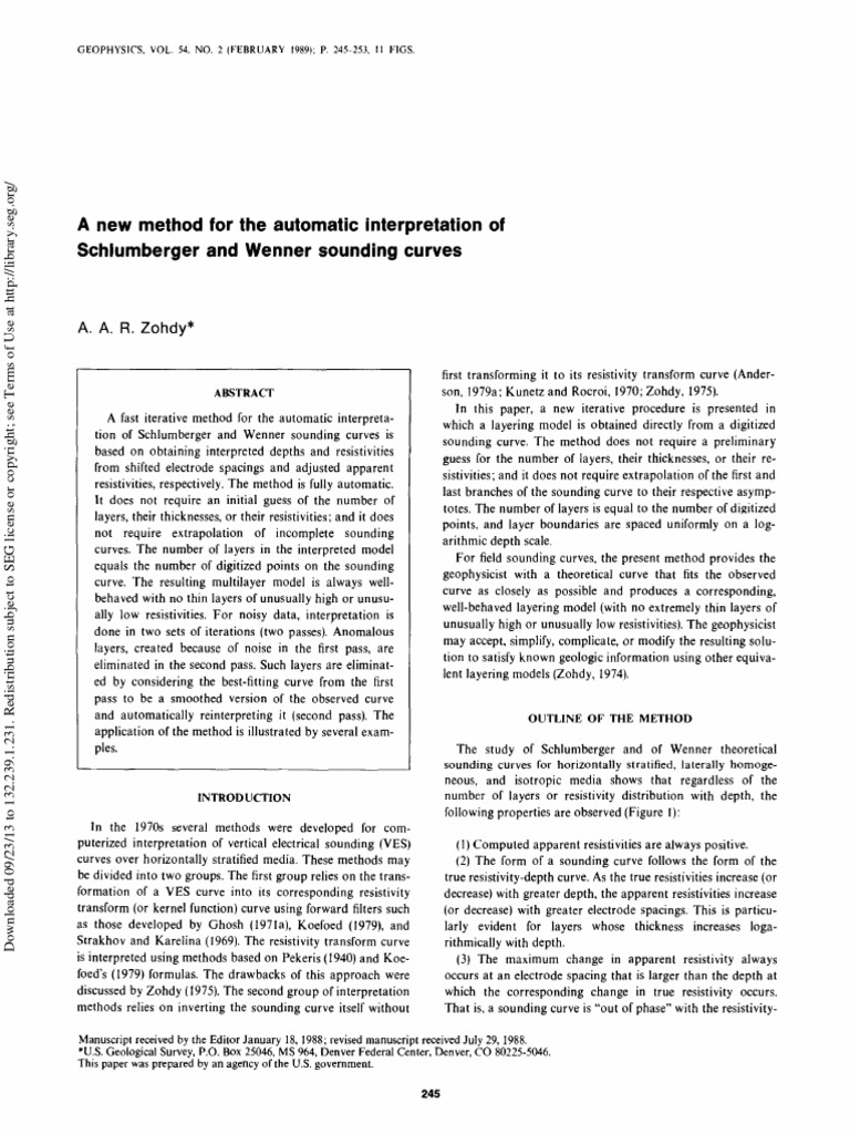A New Automatic Interpretation Schlumberger and Wenner Sounding Curves ... A New Automatic Interpretation Schlumberger and Wenner Sounding Curves ...