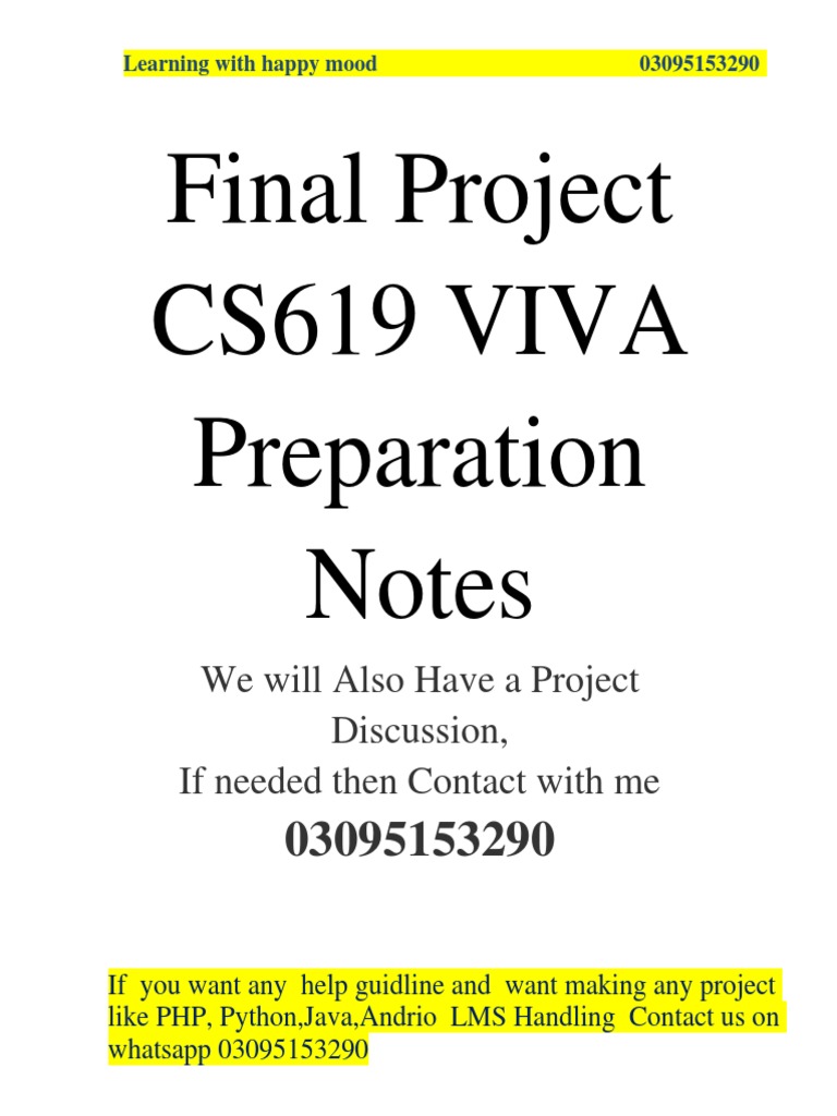 Final Viva Presenation by Learning With Happy Mood | PDF | Object ...