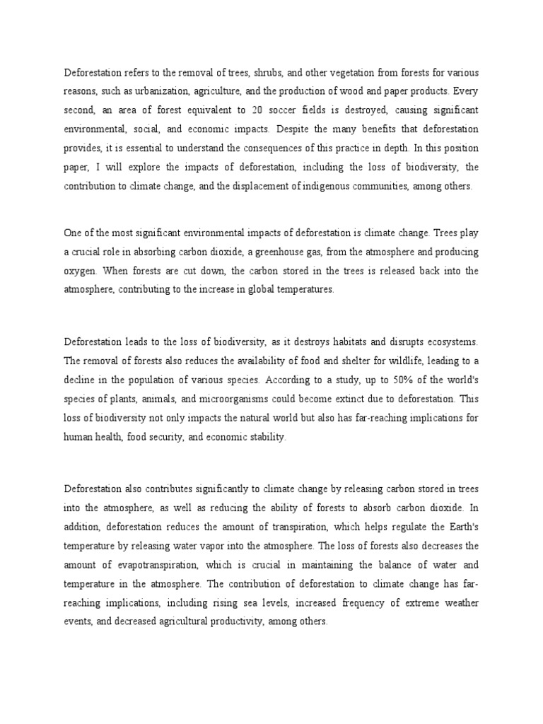 Position Paper (Sherra's CM) | PDF | Deforestation | Sustainability