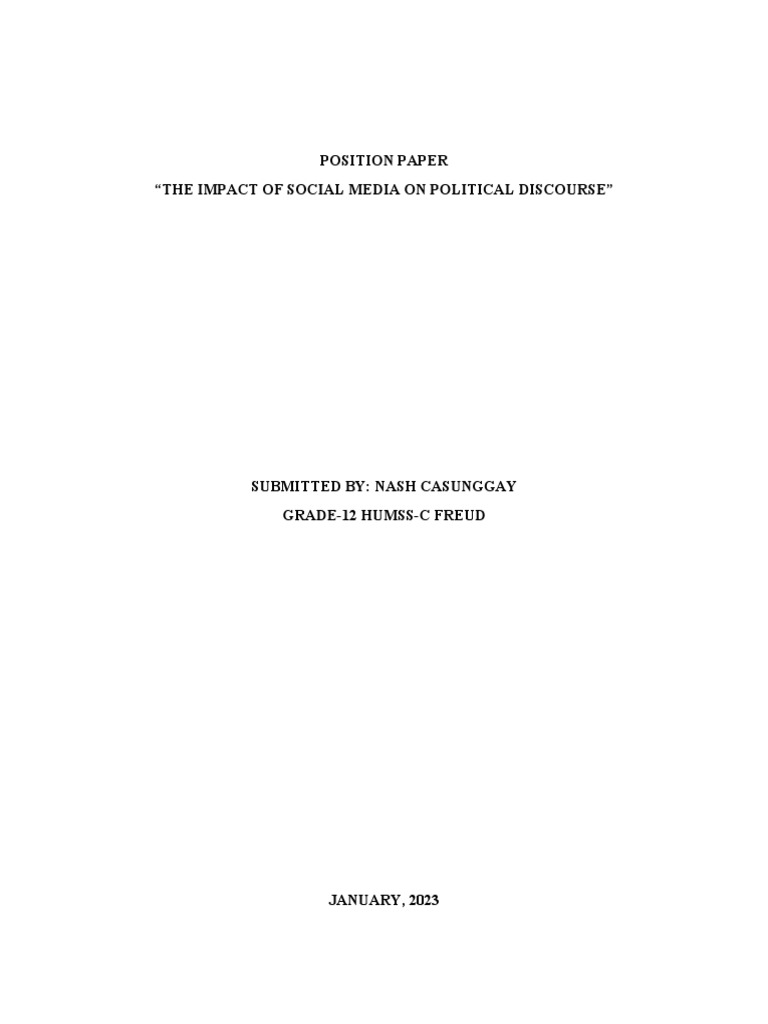 Position Paper | PDF | Social Media | Popular Culture & Media Studies