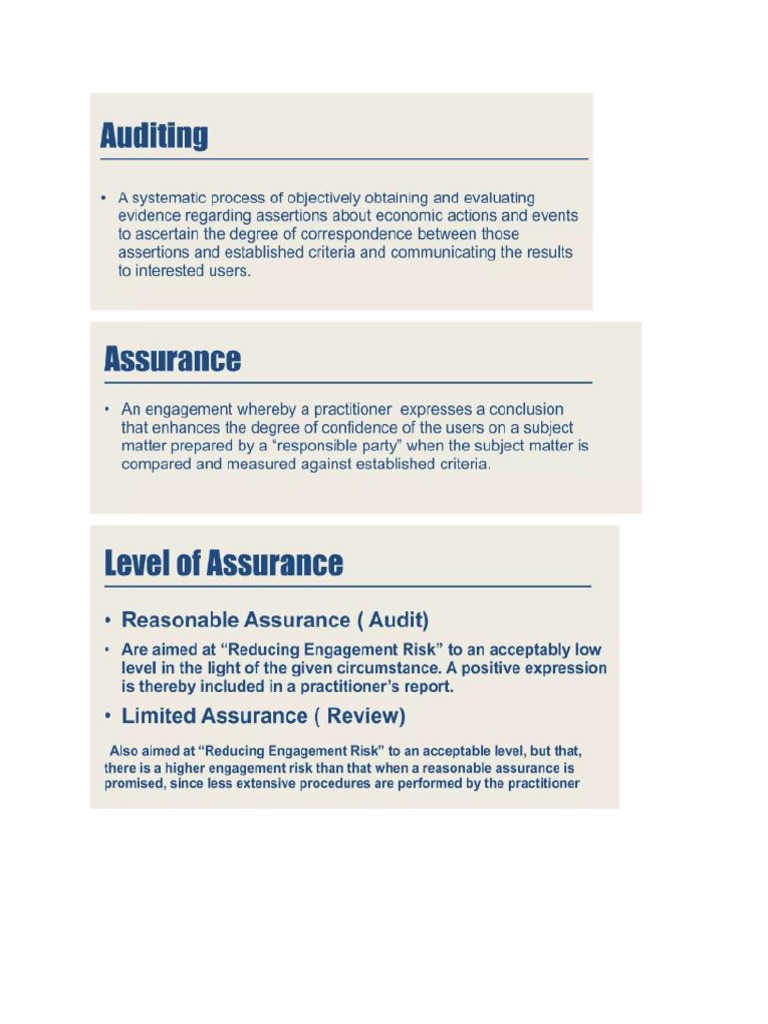 Auditing & Assurance Principles - Recap | PDF