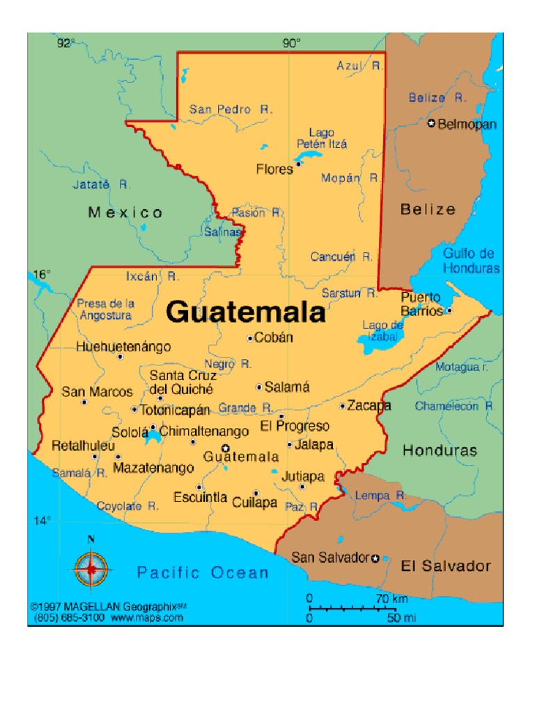 Mapa de Guatemala Rios y Lagos en Buena Calidad | PDF