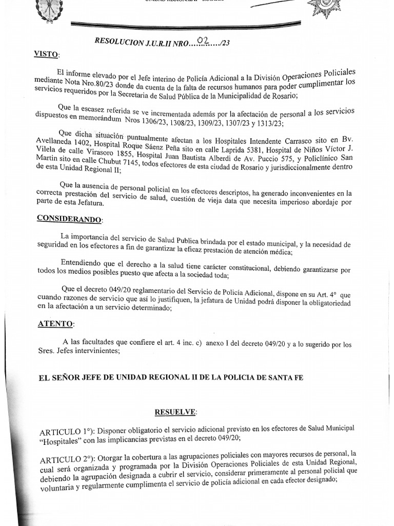 Resolución JUR II 002/2023 | PDF