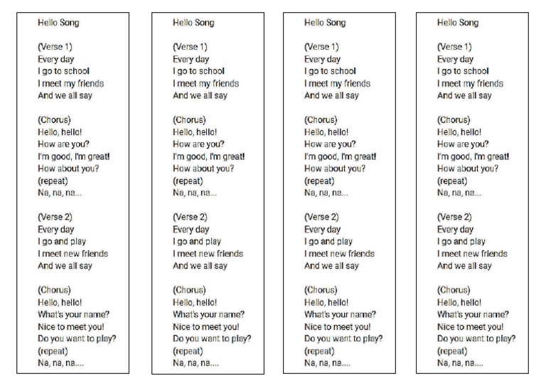 Hello Song | PDF
