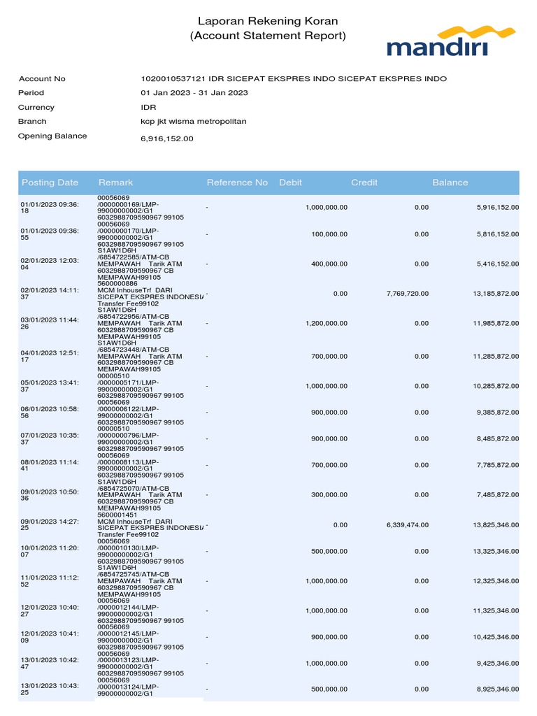 Acc Statement 1020010537121 2023-01-01 2023-01-31 20230131193025 | PDF ...