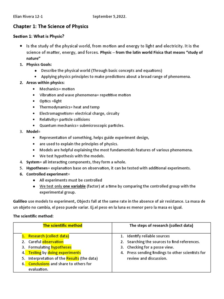 Introduction to Physics Concepts | PDF | Teaching Methods & Materials ...