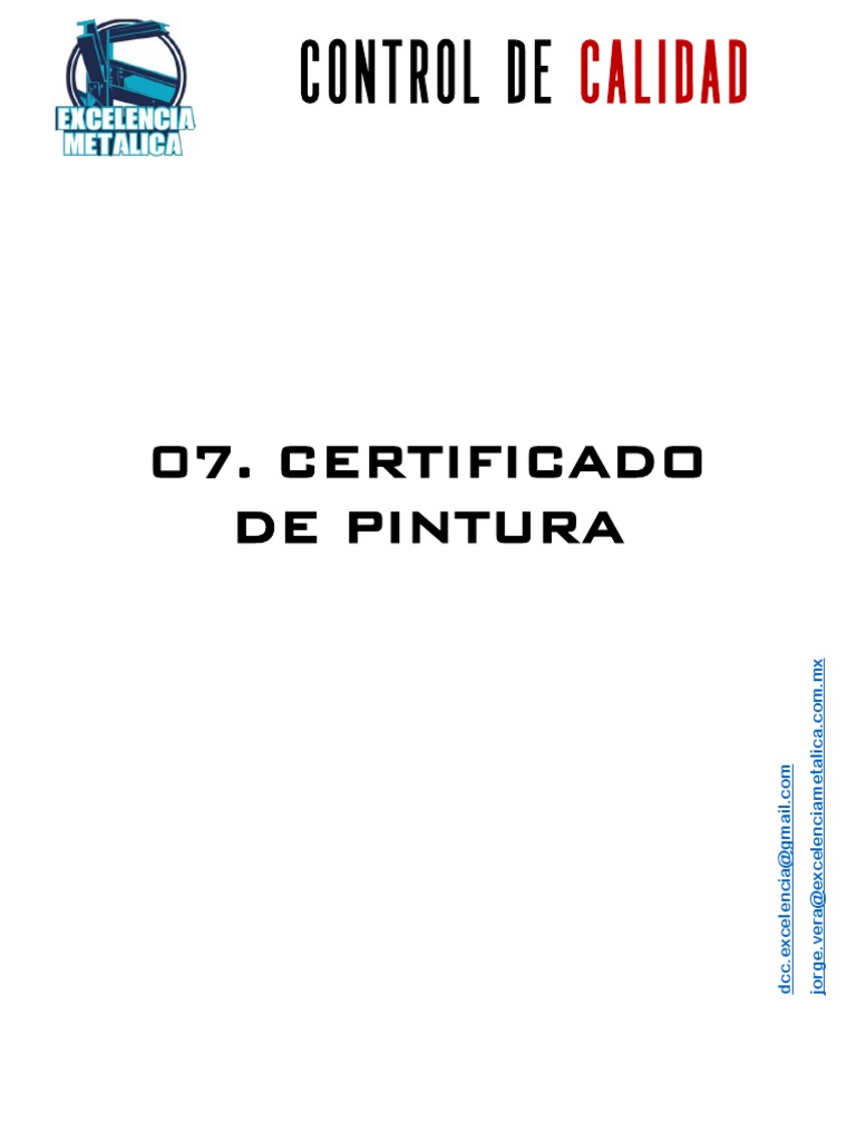Certificado de Pintura | PDF