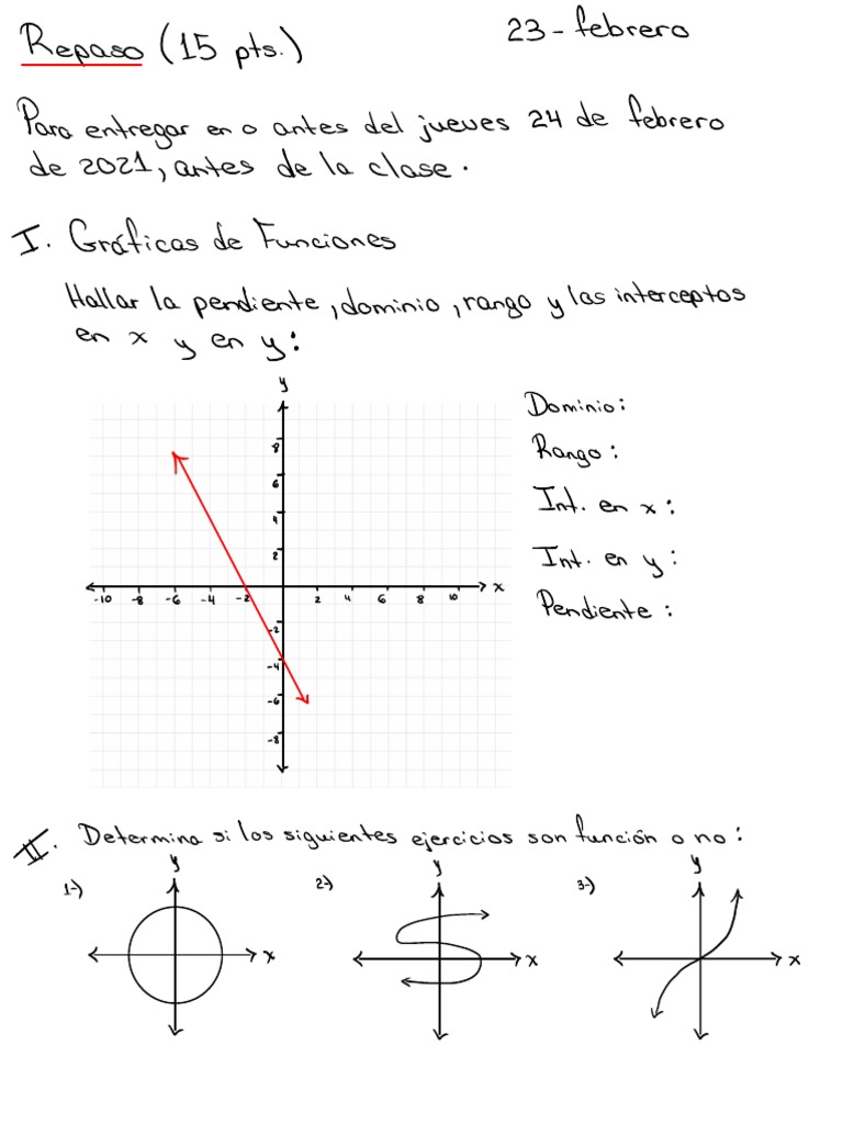 Repaso de Funciones y Gráficas | PDF | Geometría Elemental | Ortogonalidad