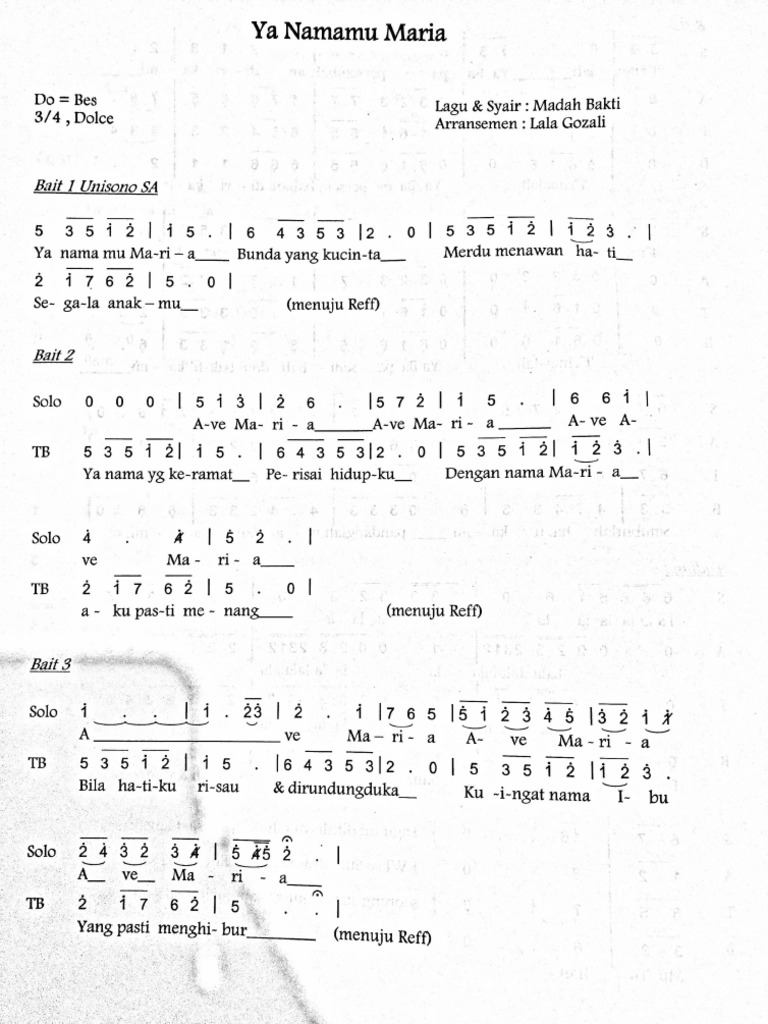 Ya Namamu Maria | PDF