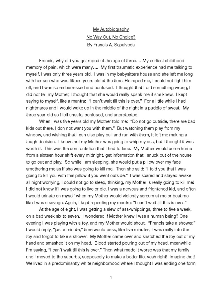 My Autobiography - Francis Sepulveda | PDF