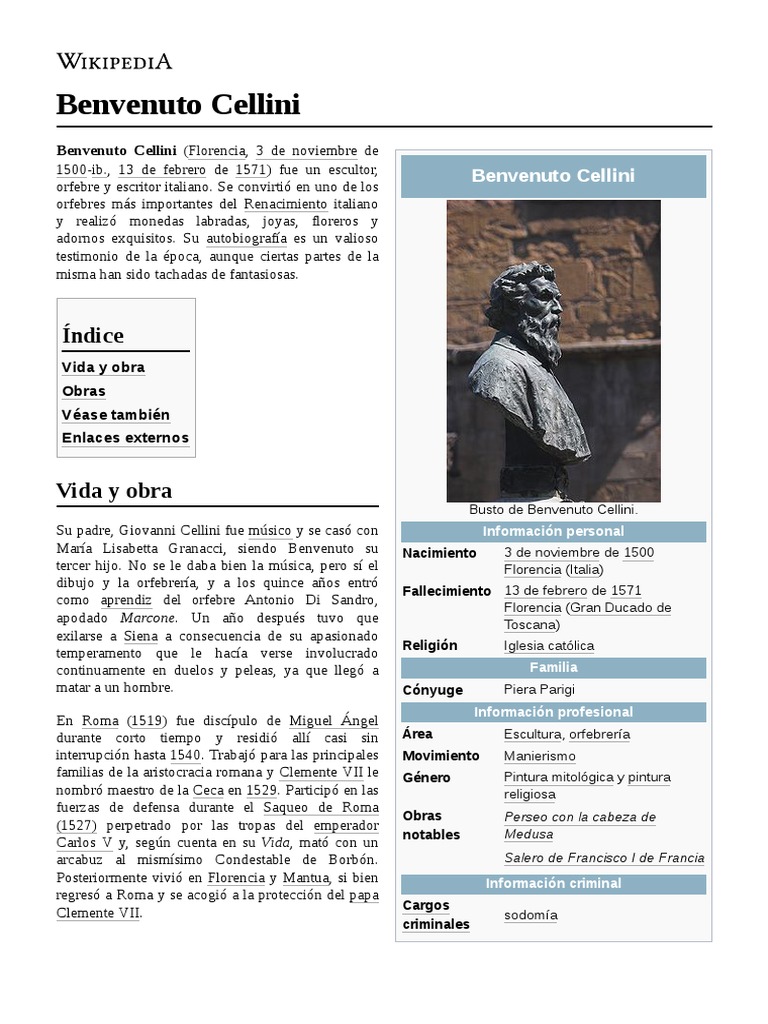 Benvenuto Cellini | PDF