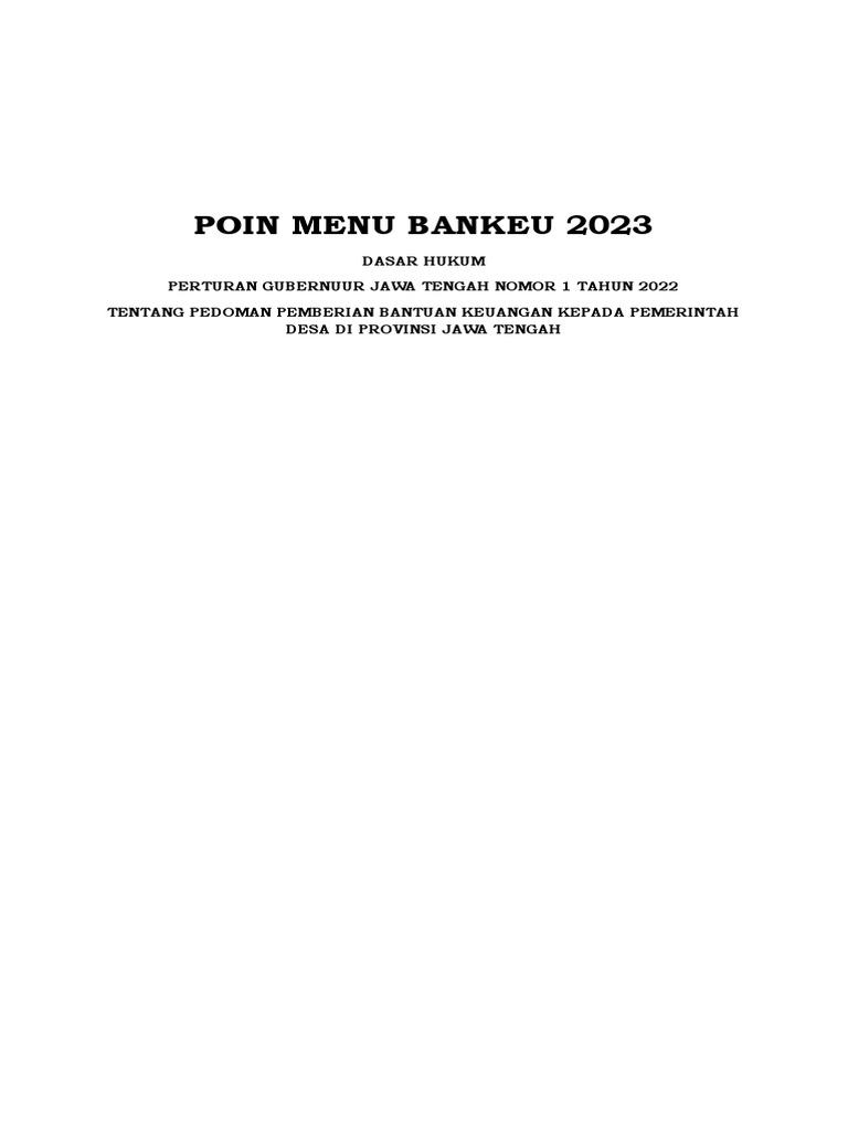 Kisi Kisi Bankeu 2023 | PDF