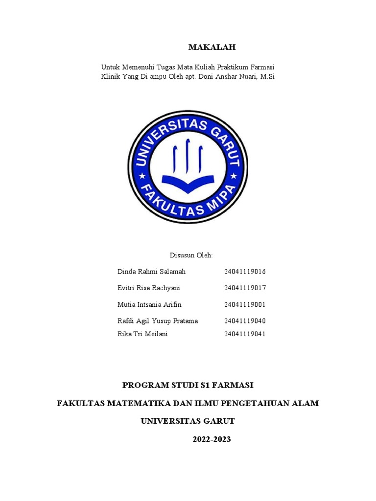 Makalah PTO - Kelompok 8 - Farmasi A | PDF