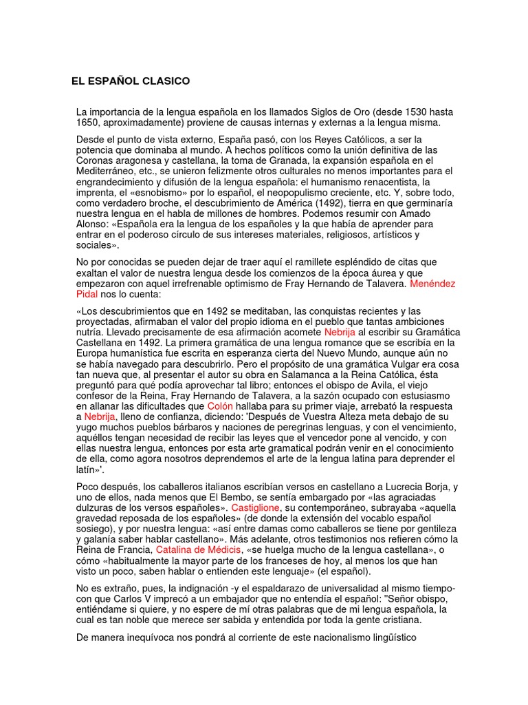 30 El Español Clasico | PDF | España | Lengua española
