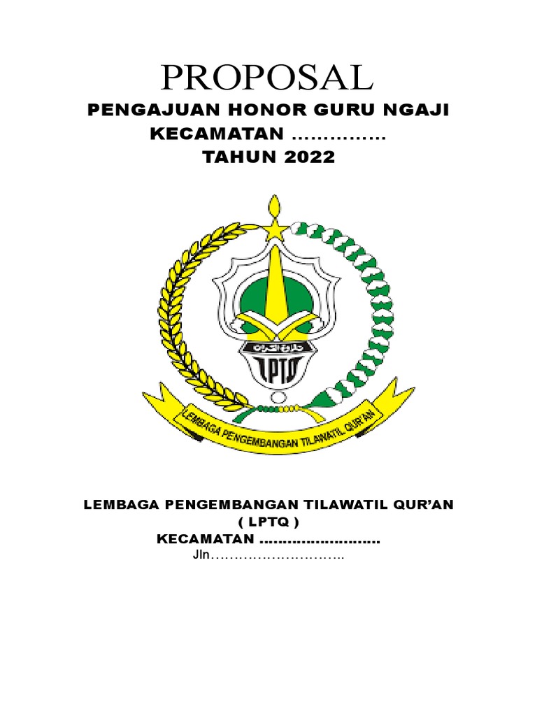 Contoh Proposal 1 TH Guru Ngaji 2021 | PDF