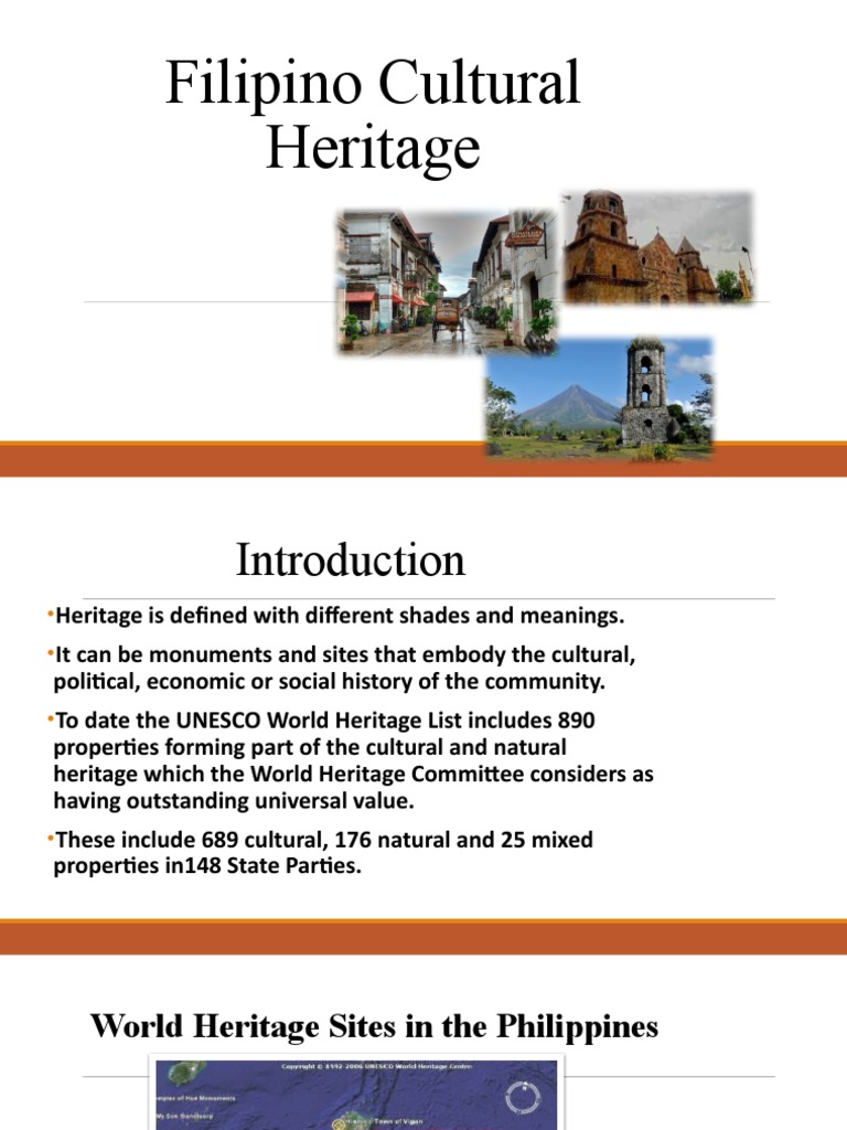 Filipino Cultural Heritage | PDF | Philippines | World Heritage Site