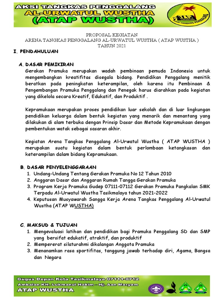 Proposal Sponsor ATAP WUSTHA | PDF | Perjalanan
