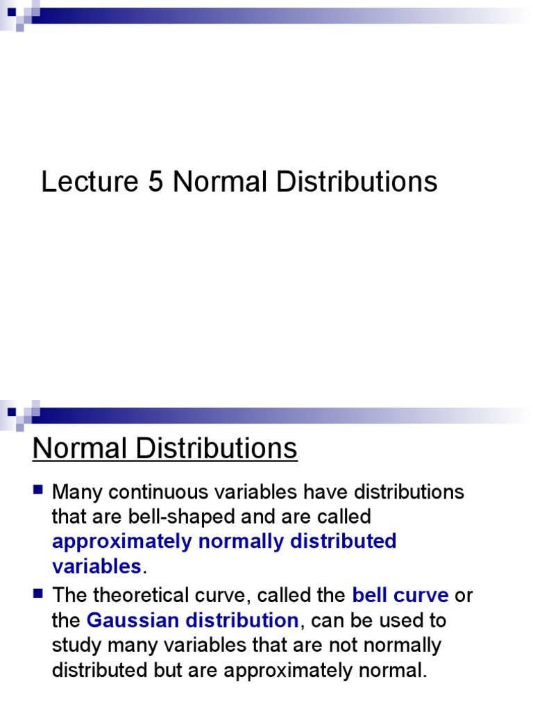 Lecture 5 | PDF | Standard Error | Normal Distribution
