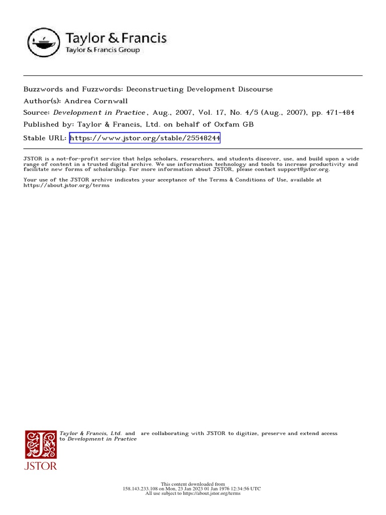 Deconstructing Development Buzzwords | PDF | Knowledge | Feminism