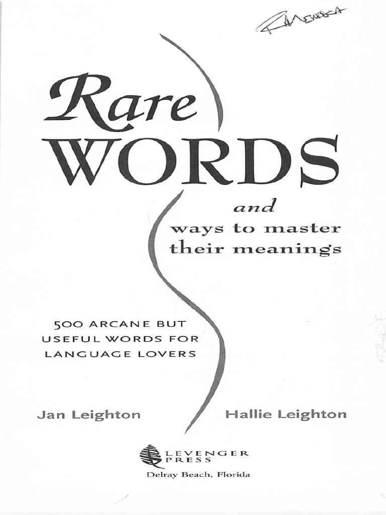 Rare Words | PDF | Mnemonic | Latin