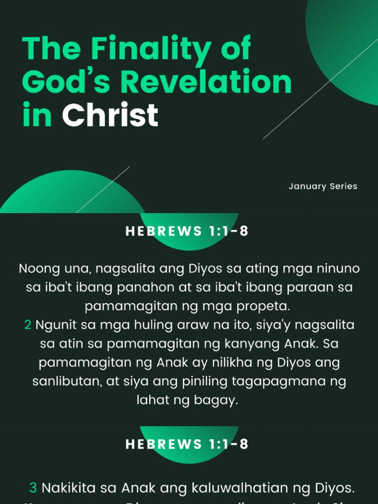The Finality of God's Revelation in Christ | PDF