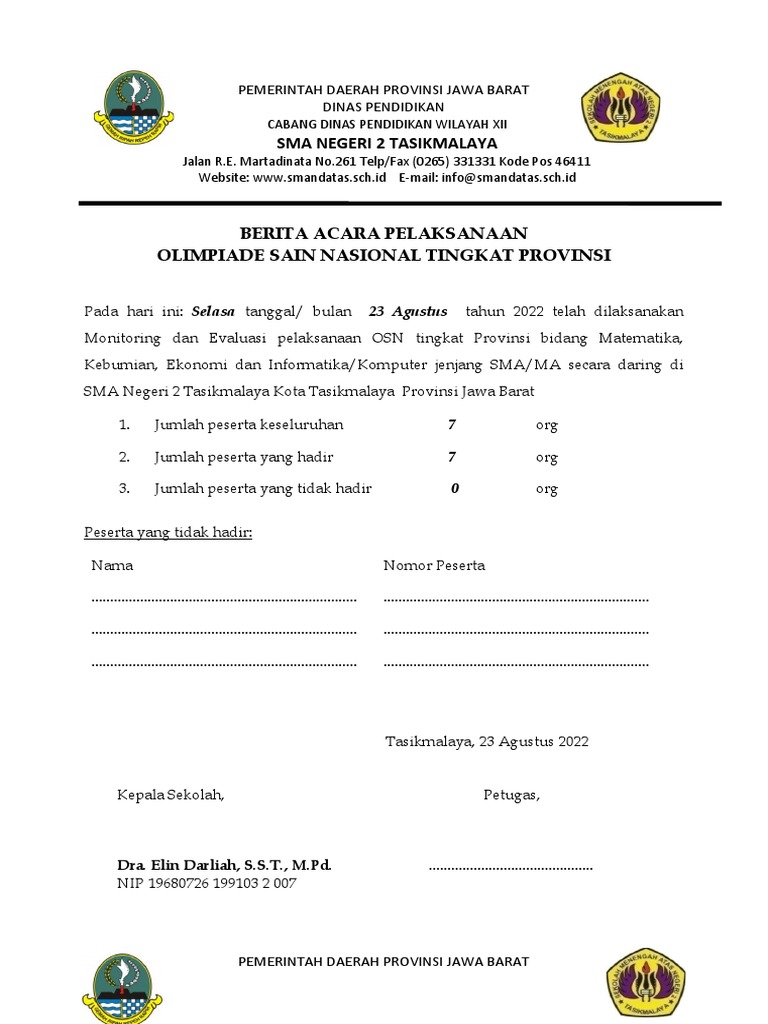 Berita Acara Monev OSNP | PDF Berita Acara Monev OSNP | PDF