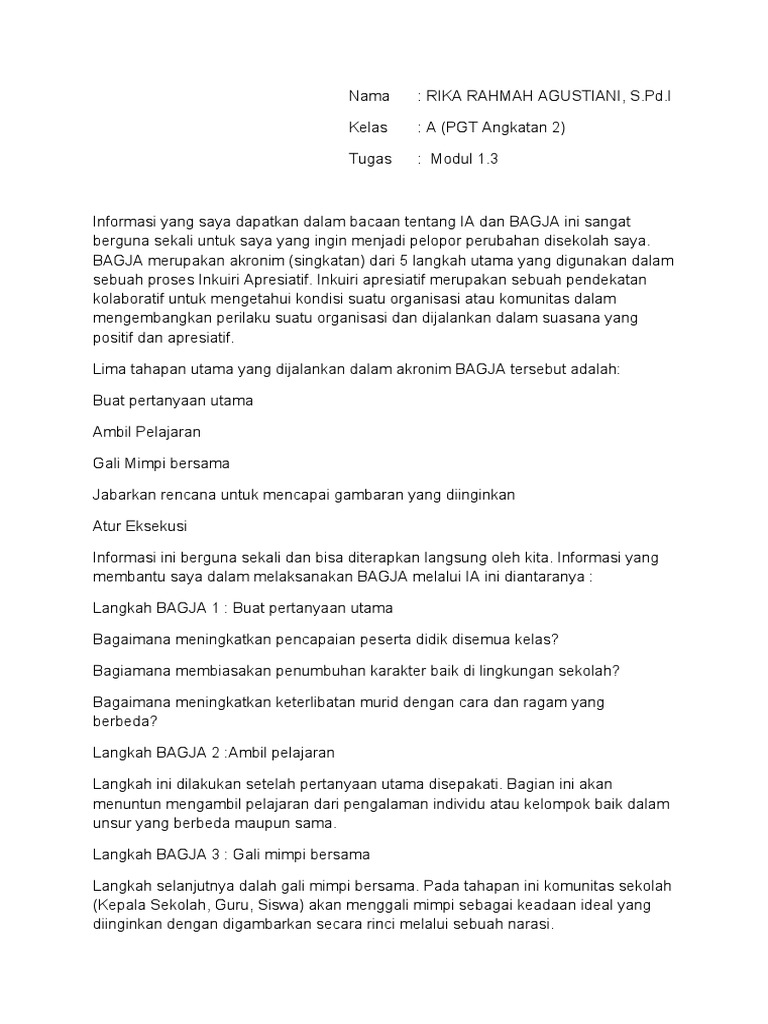 IA Dan BAGJA MODUL 1.3 | PDF