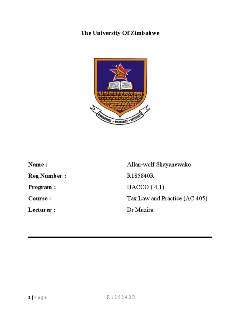 AC405 Assignment R185840R | PDF | Business | Taxes