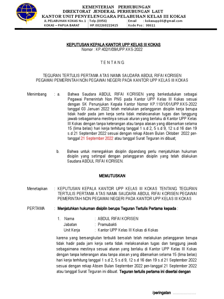 Format Surat Teguran | PDF