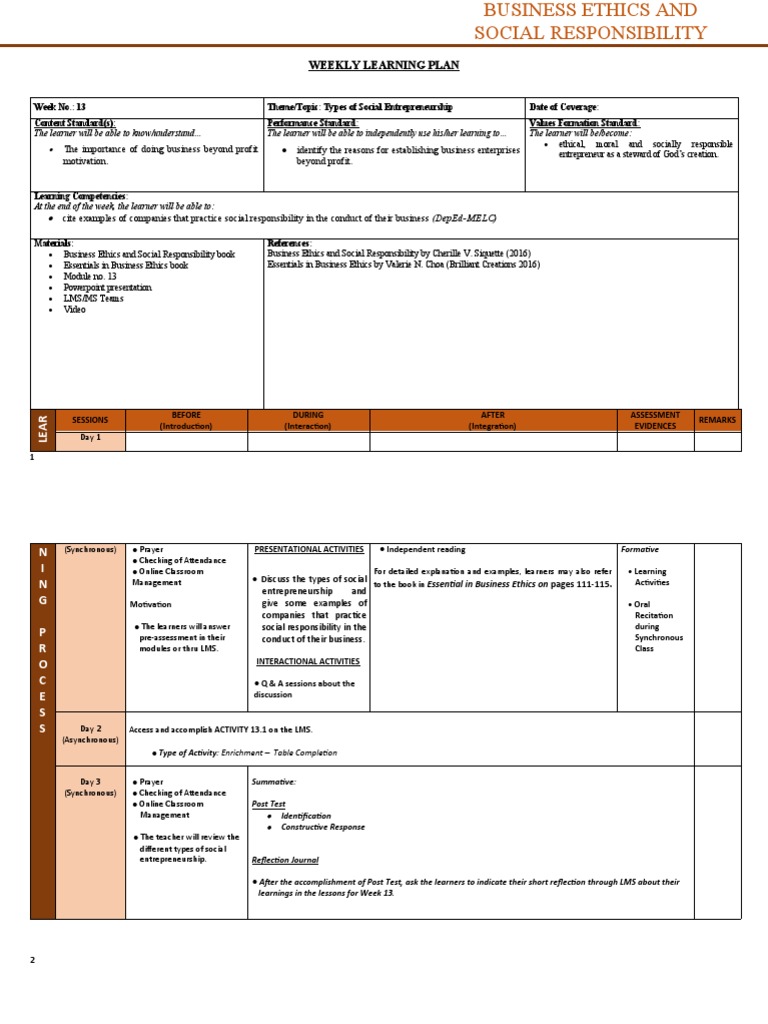 LP13 - Business Ethics | Download Free PDF | Learning | Educational ...