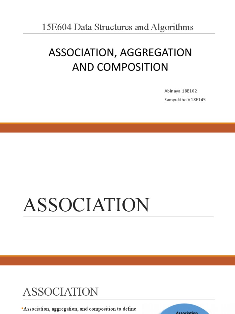 Association Aggregation-Final | PDF | Object (Computer Science) | Class (Computer Programming)