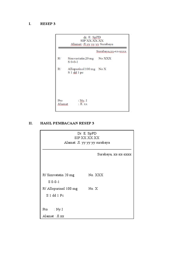 Resep Simvastatin dan Allopurinol | PDF | Kesehatan Holistik