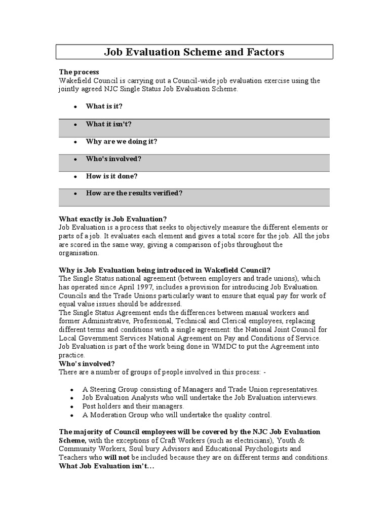 Job Evaluation Form Samples Word 12 | PDF | Employment | Evaluation