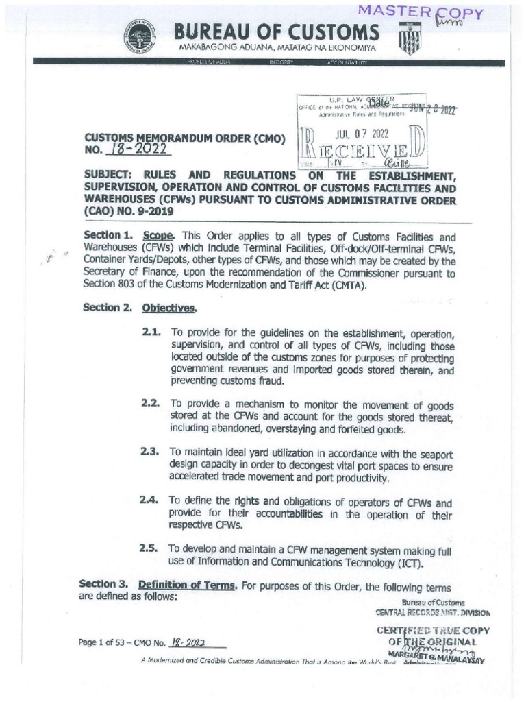 Cmo 18 2022 Rules and Regulations On The Establishment Supervision ...